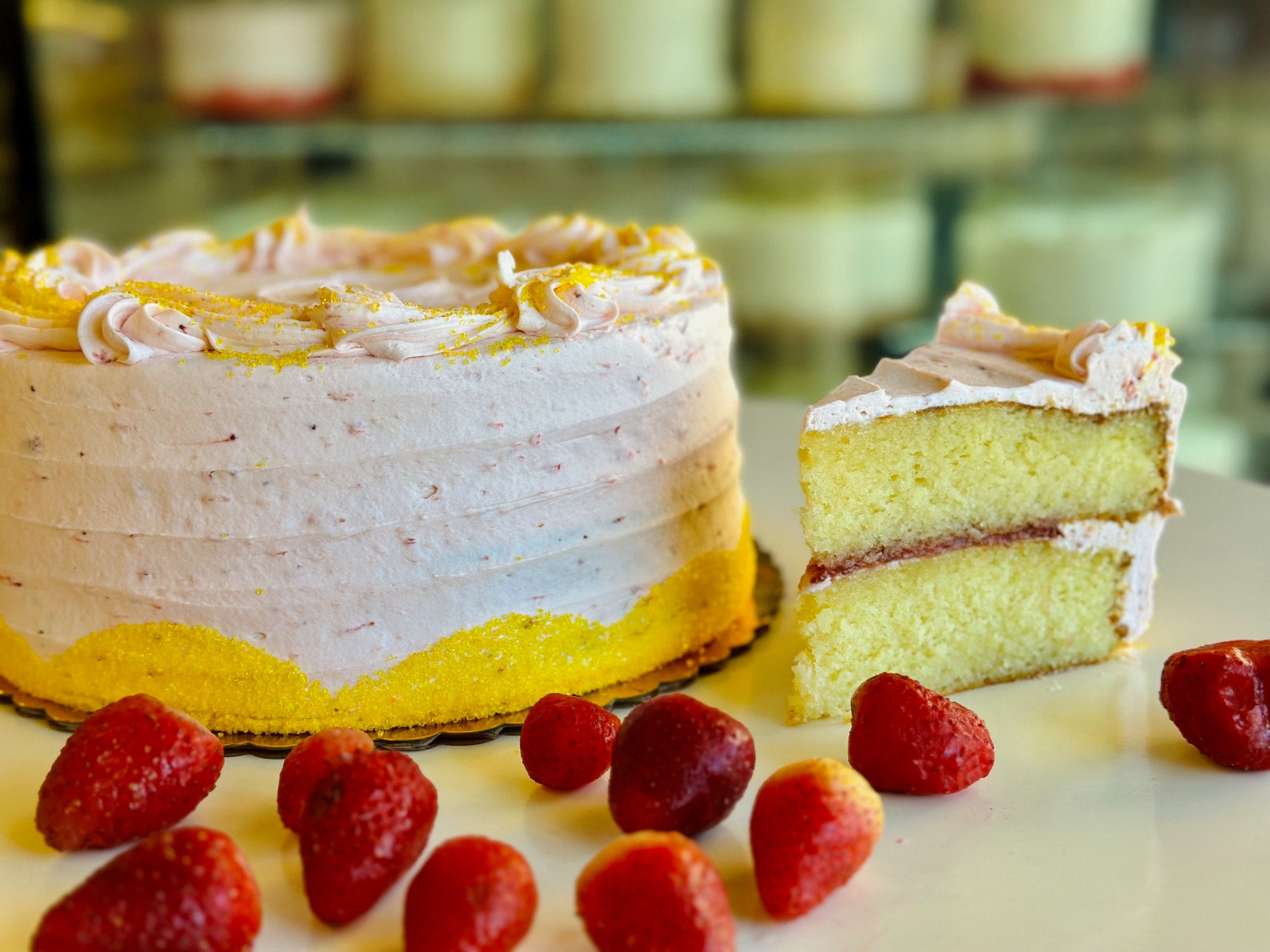 Lemon Strawberry Cake Rum Cakes Factory